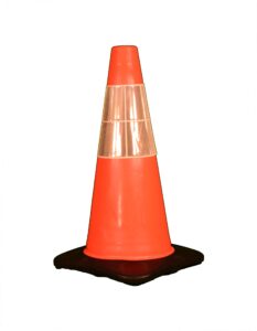 cortina safety products 03-500-21 dw cone, 18" 6" collar, orange with black base