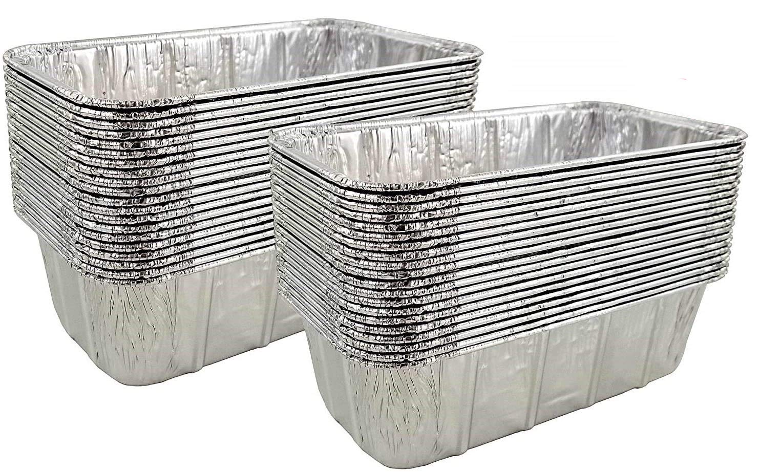 PACTOGO Loaf Pans - Disposable Aluminum Foil 1 1/2 lb. Bread Tins 8.5" X 4.5" X 2.3" (Pack of 500)