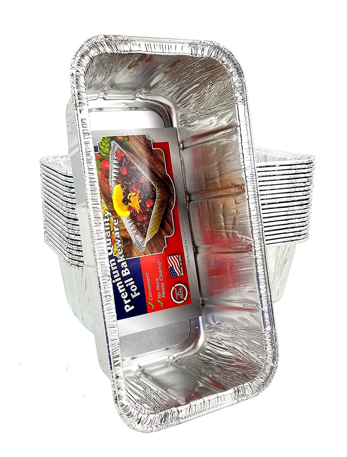 PACTOGO Loaf Pans - Disposable Aluminum Foil 1 1/2 lb. Bread Tins 8.5" X 4.5" X 2.3" (Pack of 500)