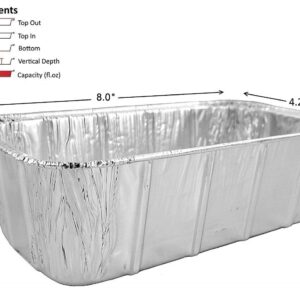 PACTOGO Loaf Pans - Disposable Aluminum Foil 1 1/2 lb. Bread Tins 8.5" X 4.5" X 2.3" (Pack of 500)