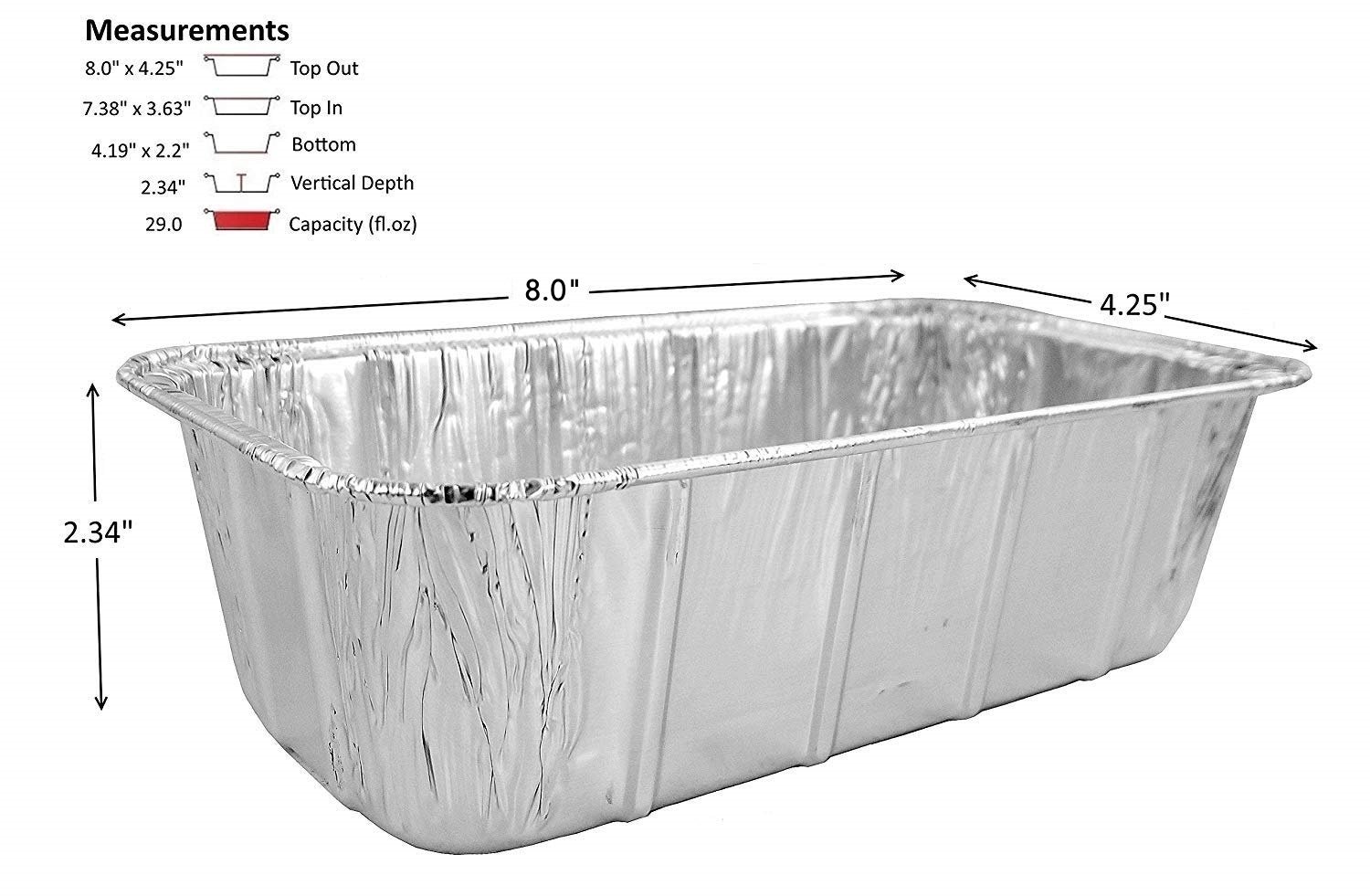 PACTOGO Loaf Pans - Disposable Aluminum Foil 1 1/2 lb. Bread Tins 8.5" X 4.5" X 2.3" (Pack of 500)