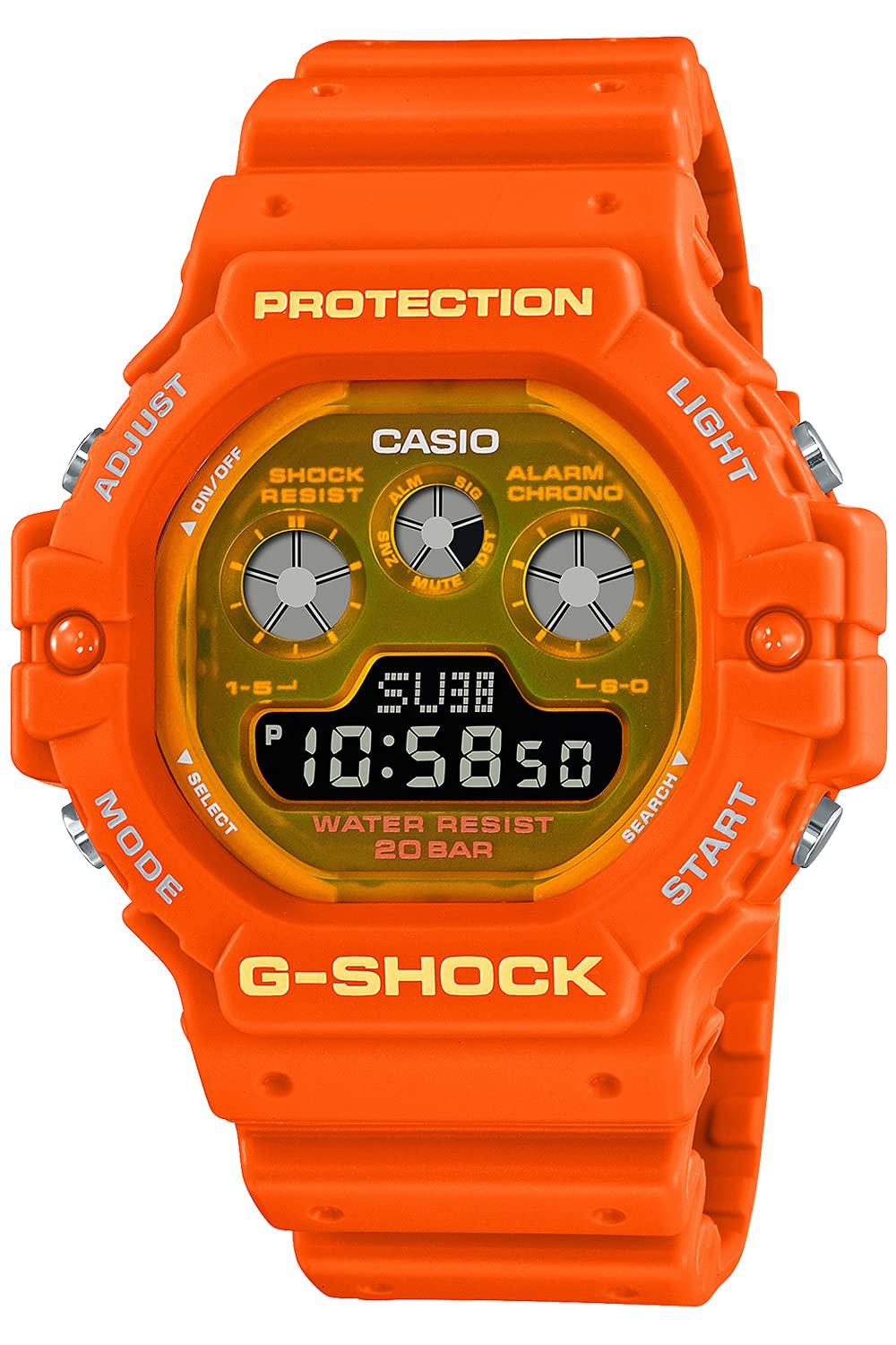 CASIO G-Shock DW-5900TS-4JF Transparent Fluorescent dial Orange Urethane Band 20 ATM Water Resistant Watch Shipped from Japan 2021 Released