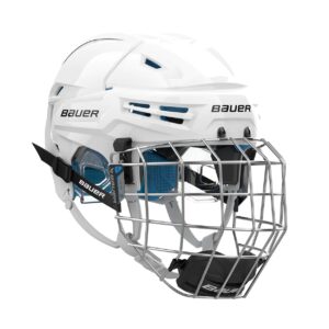 bauer re-akt 65 hockey helmet combo with facemask, senior (medium, white)