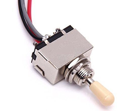 Electric Guitar Wiring Harness Kit Replacement for LP, 2T2V 3 Way Toggle Switch 500K Pots&Jack for Dual Humbucker Gibson Les Pual Style Guitar, Cream Tip