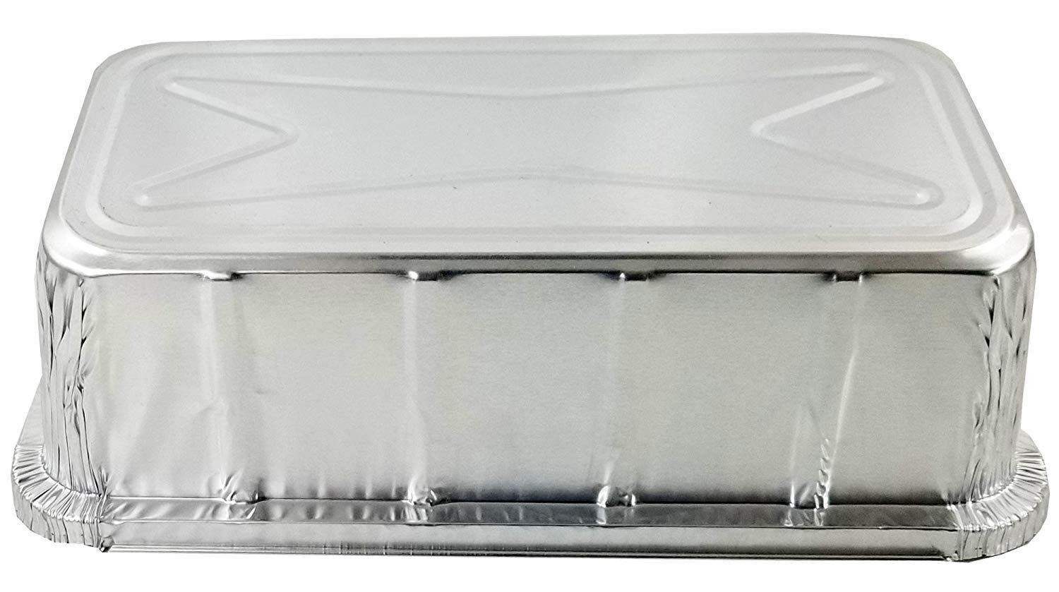 Disposable Aluminum 2 Pound Closable loaf pan with Board Lids