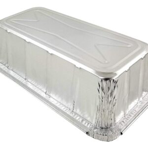 Disposable Aluminum 2 Pound Closable loaf pan with Board Lids