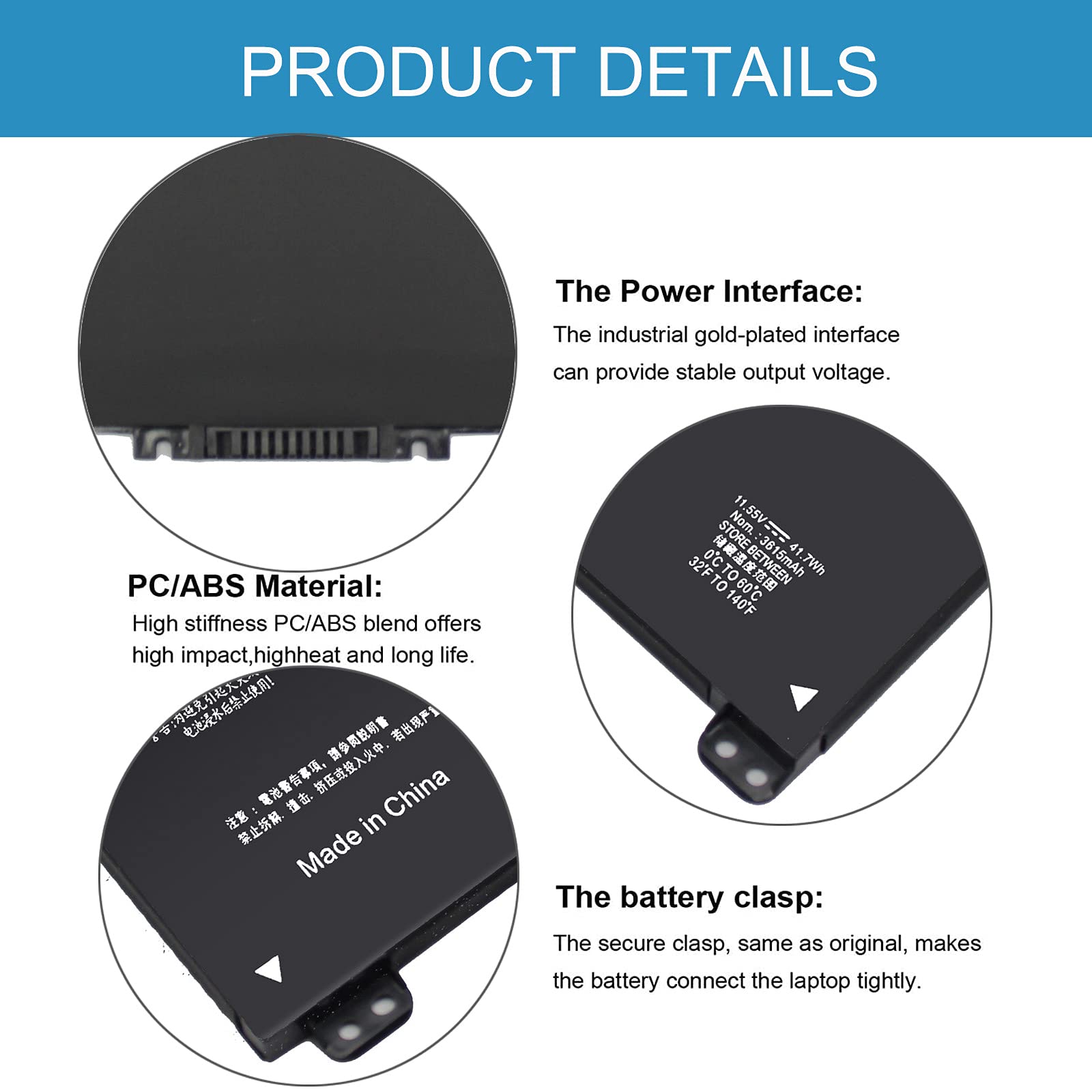 Uziyockn HT03XL L11119-855 Battery for HP Pavilion 14-CE 14-CF 14-DK 14-CM 14-DF 15-CS 15-DA 15-DB 15-DW 17-by 17-CA 14-DQ 15-CW 15-EF 14-FQ L11421-542 L11421-2C2 HT03041XL HSTNN-UB7J HSTNN-DB8R