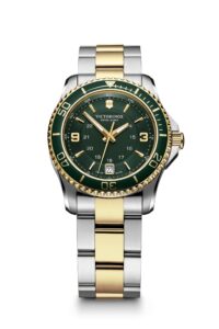 victorniox men's 241612 maverick two-tone green stainless steel watch