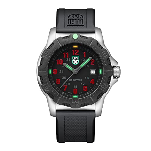 Luminox - G Manta Ray Steel X2.2132 - Mens Watch 45 mm - Military Watch with Silver Case Black Dial Grey Numbers - Date Function - 100m Water Resistant - Mens Watches - Made in Switzerland