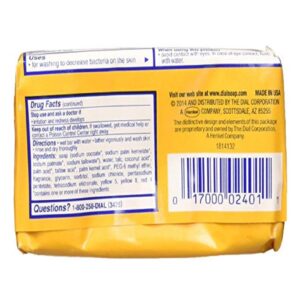 Dial Antibacterial Deodorant Gold Bar Soap, 4 Ounce (Pack of 20) Net Wt 5.LBS