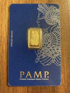 certified 24kt yellow gold 2.5g made in swiss suisse pamp coin bar #26702