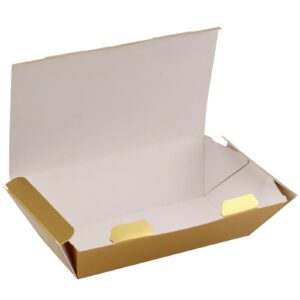 KEILEOHO 40 Pieces Gold Bar Party Boxes, Gold Bar Treat Boxes, Treasure Gold Bar Candy Boxes, Golden Paper Box for Candy, Treats, Crafts Decoration, 5.5 x 3.2 Inch