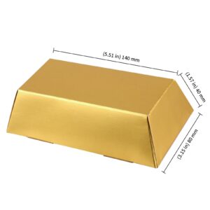 KEILEOHO 40 Pieces Gold Bar Party Boxes, Gold Bar Treat Boxes, Treasure Gold Bar Candy Boxes, Golden Paper Box for Candy, Treats, Crafts Decoration, 5.5 x 3.2 Inch