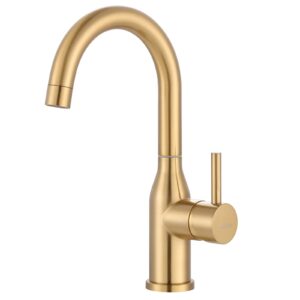 wowow brushed gold bar sink faucet single hole bar faucet 1 handle small kithcen faucet for wet bar and rv sink