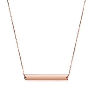 wistic gold bar necklace for women girls vertical/horizontal bar pendant necklaces with adjustable chain necklace jewelry (bar necklace (rose gold))