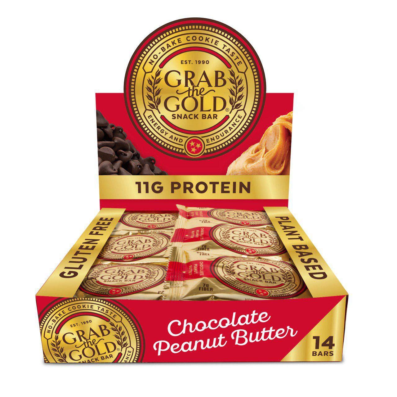 GRAB THE GOLD Protein Snack Bar Bundle (28 Bars) 14 bars Chocolate Peanut Butter + 14 bars Peanut Butter & Jelly