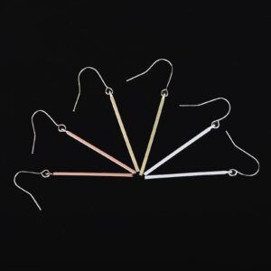 Vertical Bar Dangle Earrings for Women Minimalist Gomggsale Women's Drop Dangle Earrings Simple Geometric Jewelry (Rose Gold)