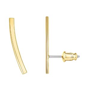 pavoi 14k yellow gold plated sterling silver post crawler earrings cuff studs