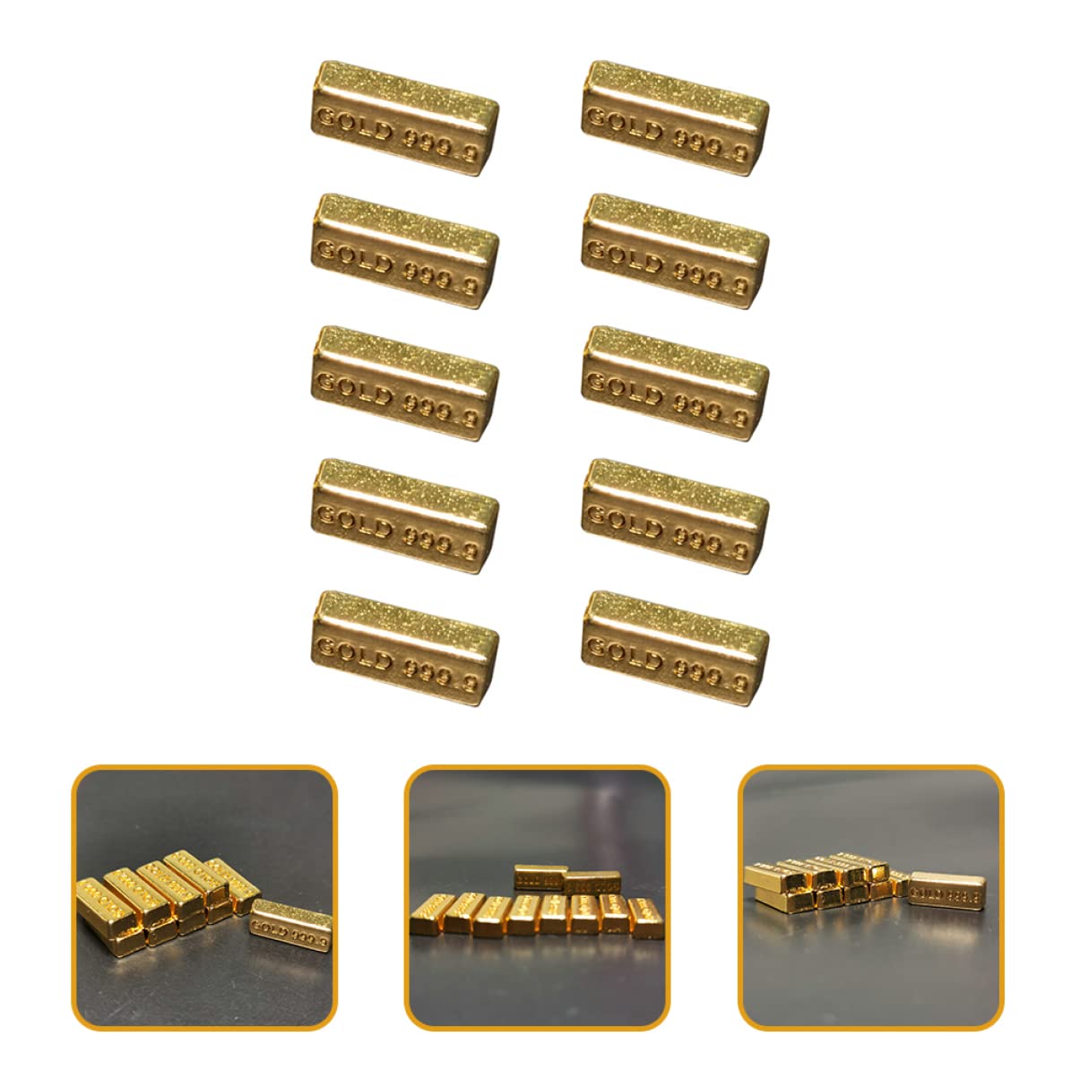 jojofuny 30 PCS Dollhouse Mini Mini Model Mini Fake Gold Brick Mini Gold Fake,