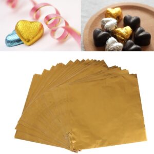 Wowagoga 300 Pcs Foil Candy Wrappers - 6x6 Inches Gold Aluminum Foils Paper Chocolate Candy Wrappers for Homemade Candies Gifts Decoration