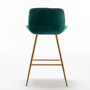 Whiterye Gold Bar Stools Set of 2 (Green), Bar Stools with Seat Height 24 inches, Counter Height Chairs for Bar, Pub, Kitchen Island.