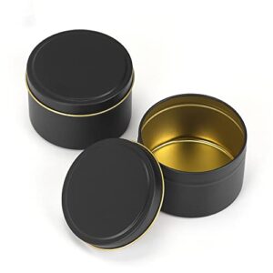 SONVIIBOX 24 Pieces Black Candle Tins 4oz, Candle Jars,Bulk Candle Containers for Candle Making,Storage Jars,DIY Candle Making (Black)