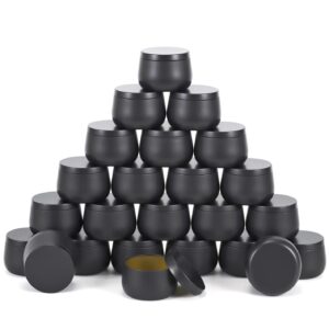 sonviibox 8oz black candle tins for making candles 24 pack - candle jars 8 oz tin bulk candle jars with lids for candle making(black)