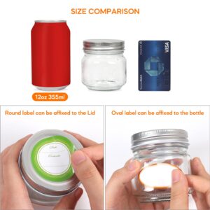 30 Pack Small Mason Jars 8 oz with Lids, Half Pint Canning Jars with 72 Free Labels, Regular Mouth Glass Jars for Canning, Preserving, Candle, DIY & Meal Prep