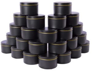 edamame candle tin 24 pcs,8oz,candle containers,candle jars for candle making,arts&crafts,storage&more -black