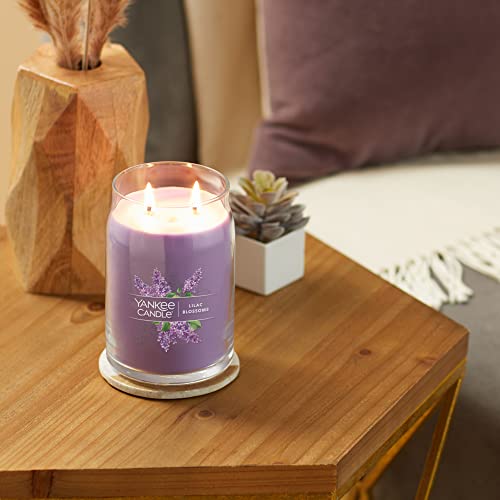 Yankee Candle Lilac Blossoms Scented, Signature 20oz Large Jar 2-Wick Candle, Over 60 Hours of Burn Time