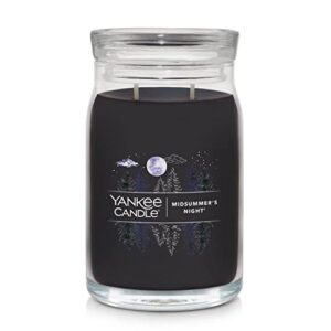 yankee candle midsummer's night scented, signature 20oz large jar 2-wick candle, over 60 hours of burn time, ideal for home decor and gifting