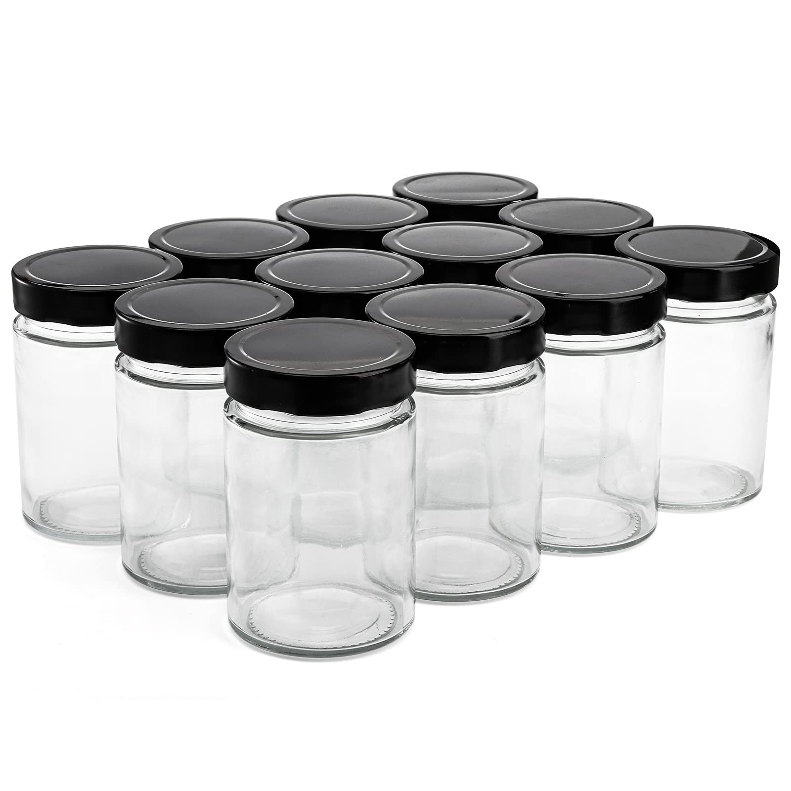 Dicunoy 12 Pack Glass Candle Jars with Lids, 17 oz Large Candle Containers for Candle Making, Thick Cylinder Empty Votive Candle Holders, Mason Storage Containers for Dry Food, Powder