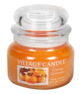 village candle orange cinnamon 11 oz glass jar scented candle, small