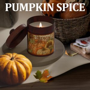 Autumn Scented Candles | Pumpkin Spice | Fall Candle | Natural Soy Candles for Home Scented | Vintage Large Jar Candle | Jar Candle Fall Scent | 90 Hours Long Burning | Candle Gifts for Women