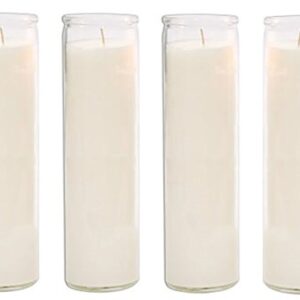 Brilux Classic White Candles in Glass, Set of 4, 8-INCHES Tall