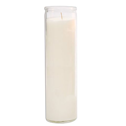 Brilux Classic White Candles in Glass, Set of 4, 8-INCHES Tall