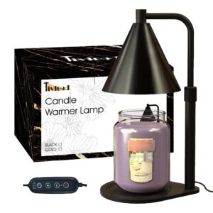 tivleed candle warmer lamp dimmable light black electric candles melter with timer - adjustable wax lantern warmers with bulbs for melting jar candle - for scented home bedroom house