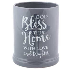 elanze designs god bless this home with love grey stoneware electric jar candle warmer