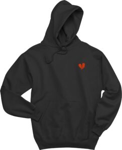 owndis bleeding broken heart hoodie-0043-l-black