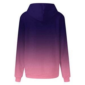 lightning deals of the day prime today only Scuba Dupes Sweatshirt Oversized Hoodies Sweatshirt For Women Fall Trendy 2023 Teen Girls y2k Clothes Long Sleeve Gradient Pullover Hoodie Purple 3X