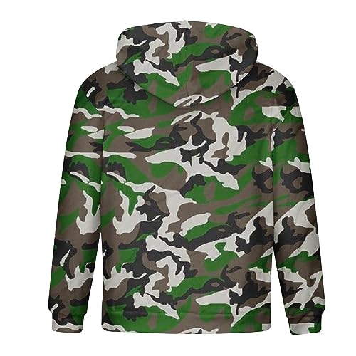 Muscularfit friday balck deals Camo Sweatshirt Hoodie for Men 2023 Fall Fashion Drawstring Casual Loose Long Sleeve Pullover Camouflage Shirts mens zip up hoodies loose fit Green 3X