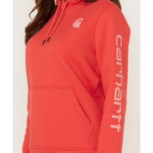 Carhartt Women's Relaxed Fit Midweight Logo Sleeve Graphic Sweatshirt, Bittersweet