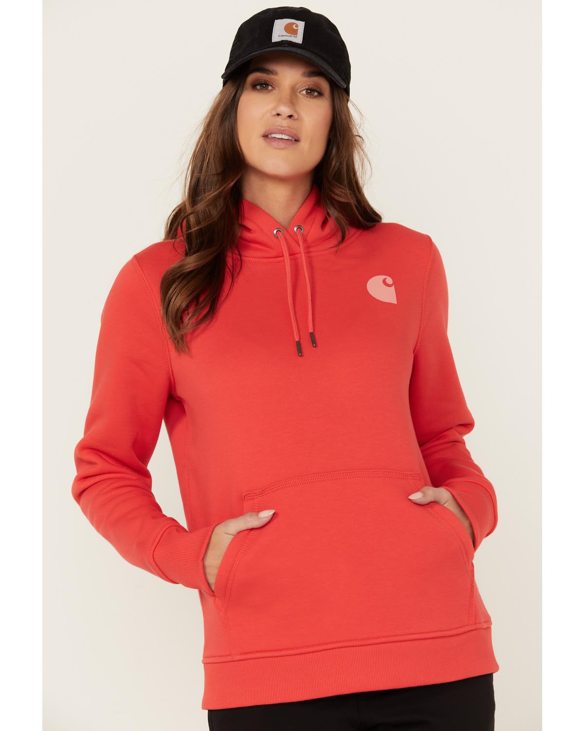 Carhartt Women's Relaxed Fit Midweight Logo Sleeve Graphic Sweatshirt, Bittersweet