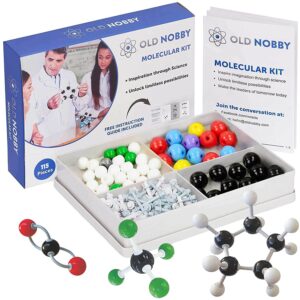 organic chemistry model kit (115 pc) chemistry set molecular model kit with atoms, bonds, instructional guide - stem science kit for kids toys chemistry kit for students, teachers, young scientists