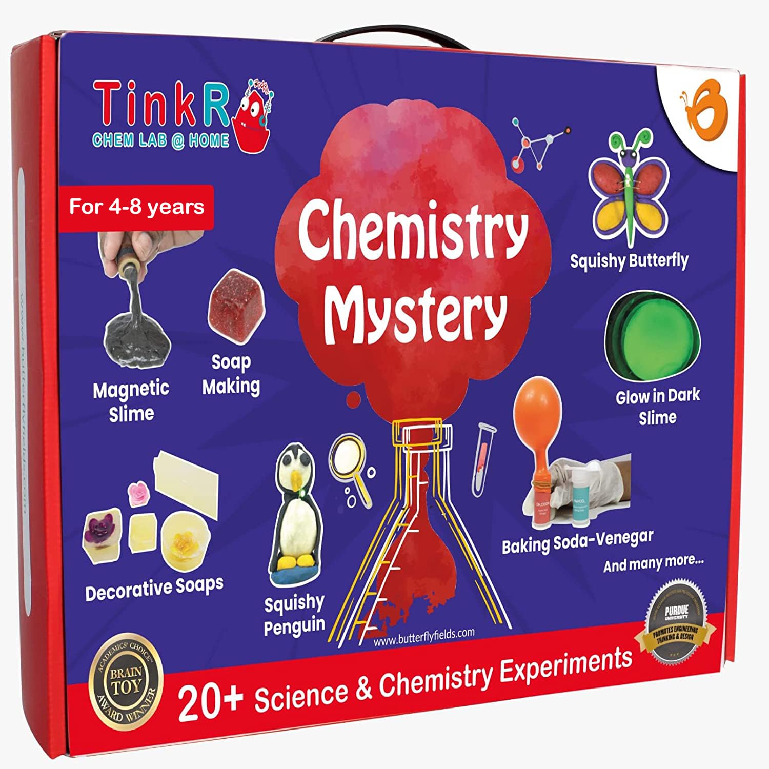 Butterfly Edufields Science Experiment & 20+ Chemistry Lab Kit for kids Ages 4-5-7-8-10 | STEM Toy gift & Fun Educational Projects for boys and girls ages 4+ yrs