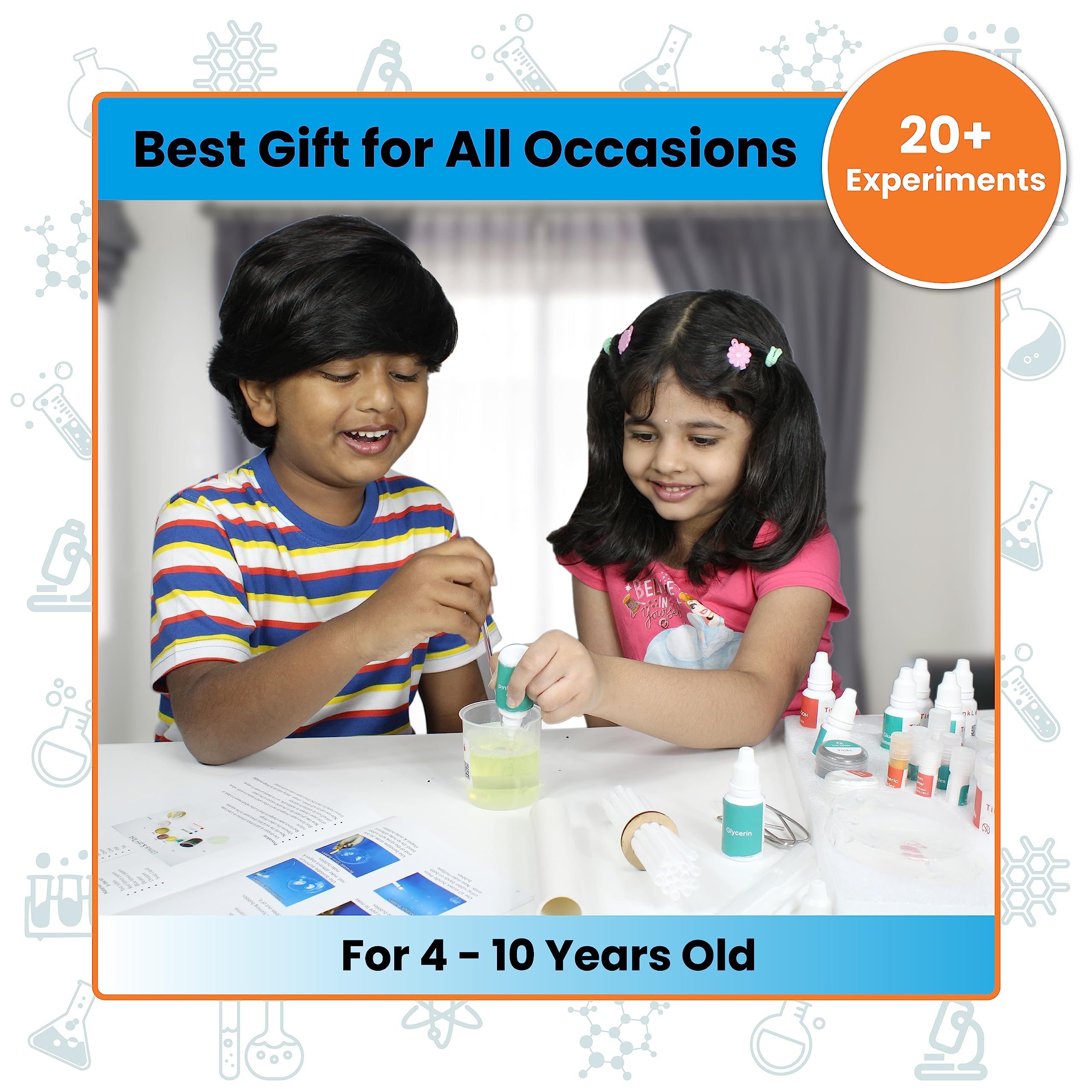 Butterfly Edufields Science Experiment & 20+ Chemistry Lab Kit for kids Ages 4-5-7-8-10 | STEM Toy gift & Fun Educational Projects for boys and girls ages 4+ yrs