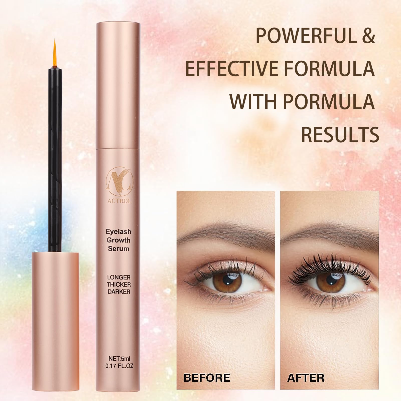 Eyelash Growth Serum, Premium Eyelash Serum, Eyebrow Lash Growth Serum, Lash Serum For Eyelash Growth And Thickness, Stronger, Healthier Lashes & Brows, Eyelash Serum To Grow Lashes 5ml