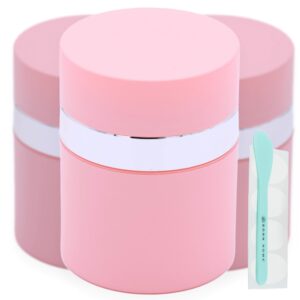 pink 3 pack airless pump jar - 1oz/30ml refillable bottle empty cosmetic cream jar for moisturizer container - airless pump bottle push moisturizer pump dispenser for lotion drunk elephant containers