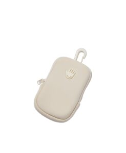 touchland touchette zippered pouch, attachable fashion accessory with snap hook for power mist and glow mist 1fl oz, ivory