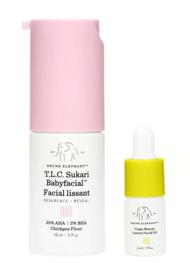 Drunk Elephant T.L.C. Sukari Babyfacial Midi + Virgin Marula Luxury Facial Oil Mini